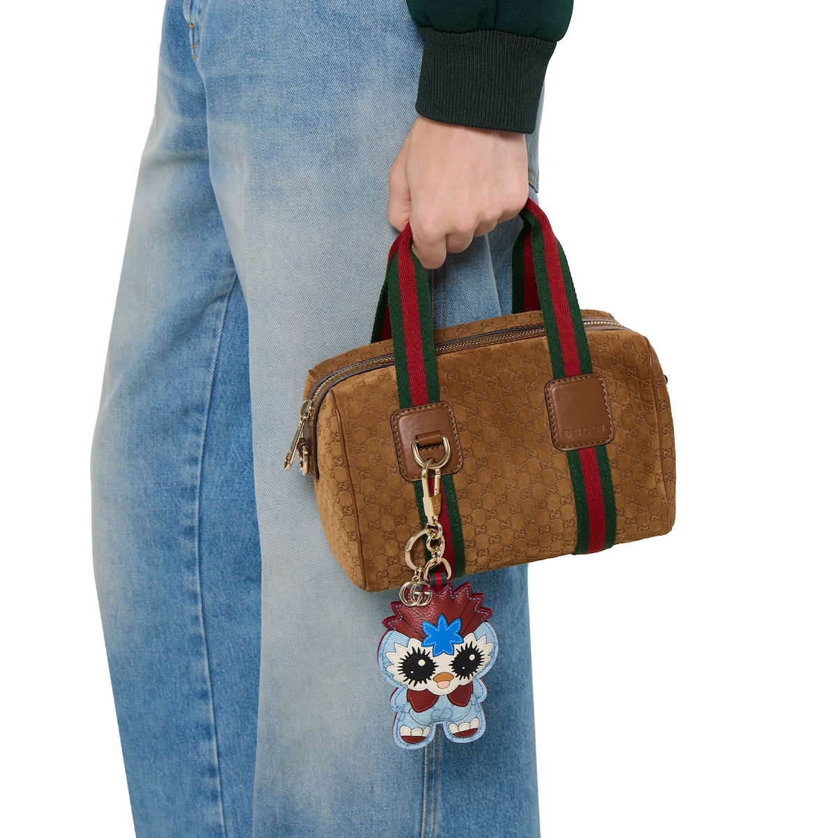 Gucci Besties keychain in light blue GG fabric | GUCCI® NZ