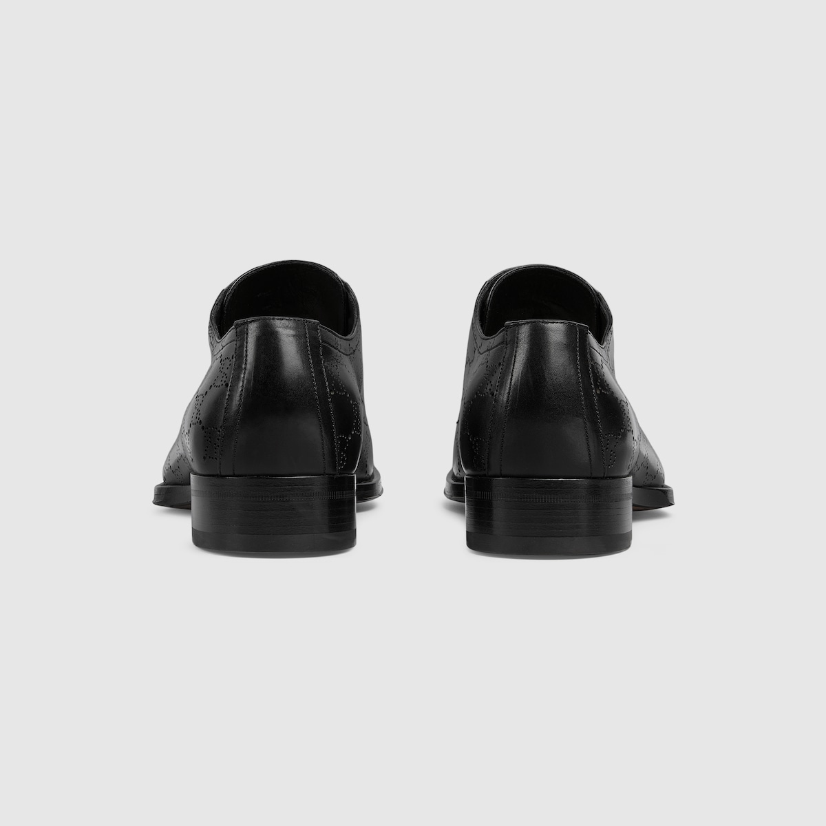 Men's lace-up shoe with lasered GG in black lasered GG leather | GUCCI® US