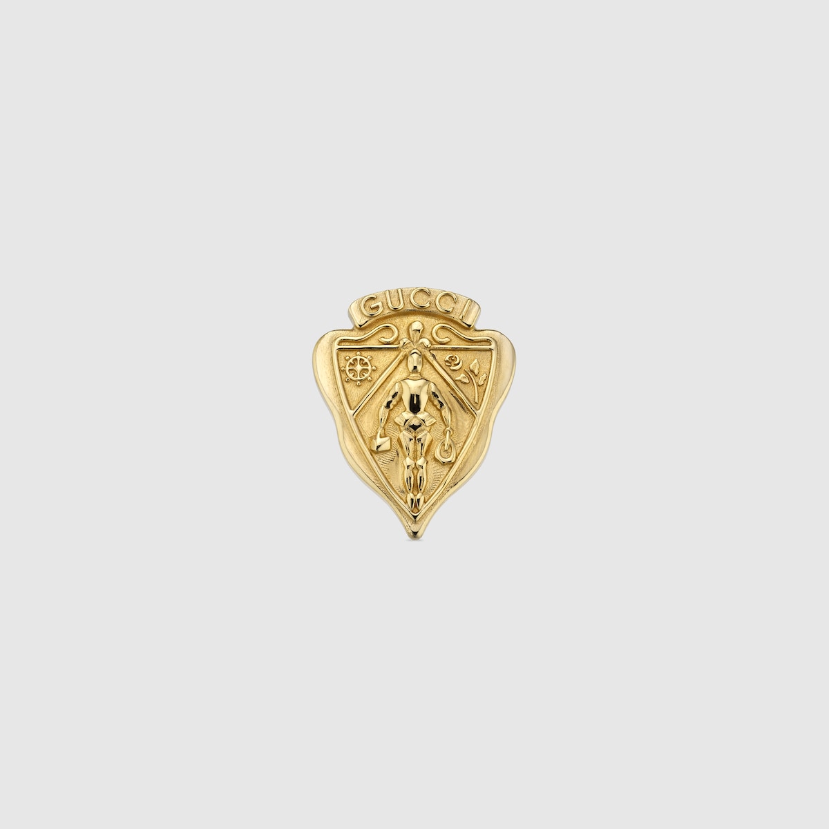 Gucci crest brooch in gold-toned brass | GUCCI® ZA
