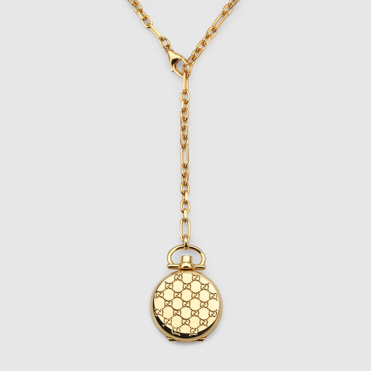 GG motif locket chain necklace in gold-toned brass | GUCCI® US