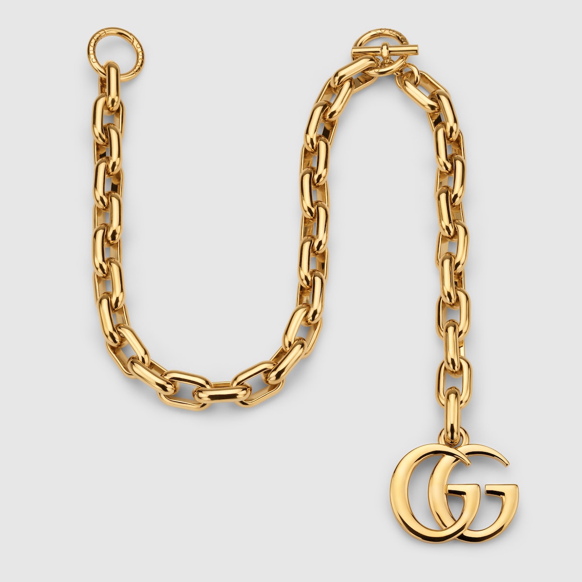 Double G charm belt in gold-toned brass and aluminium | GUCCI® ZA