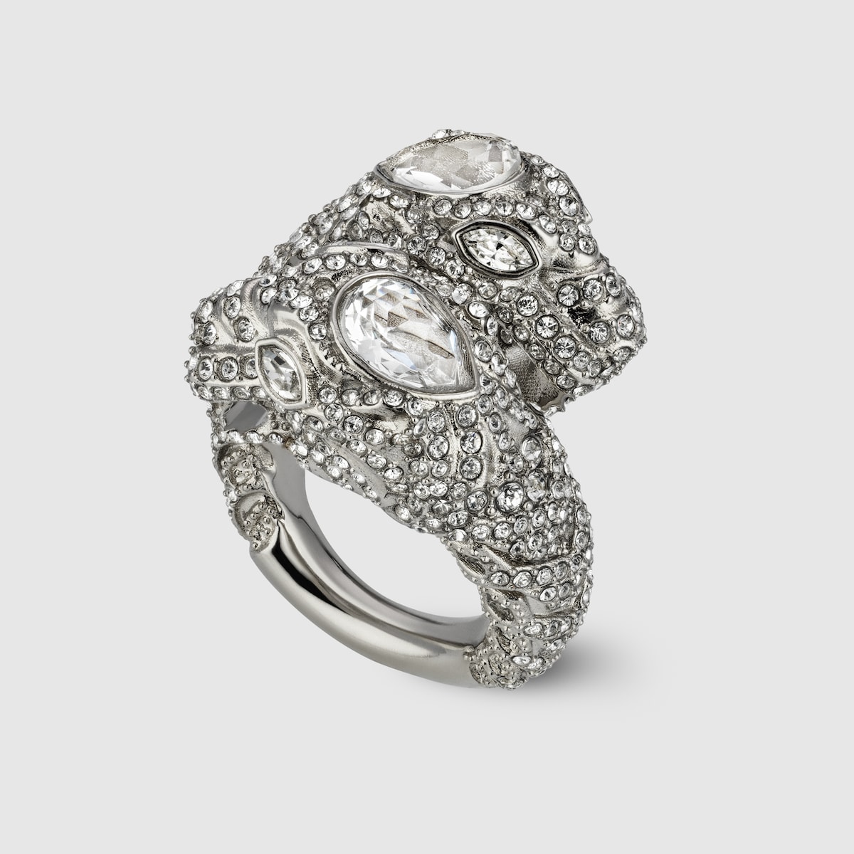 Dionysus Ring mit Kristallen in palladiumfarbenes Messing | GUCCI® DE