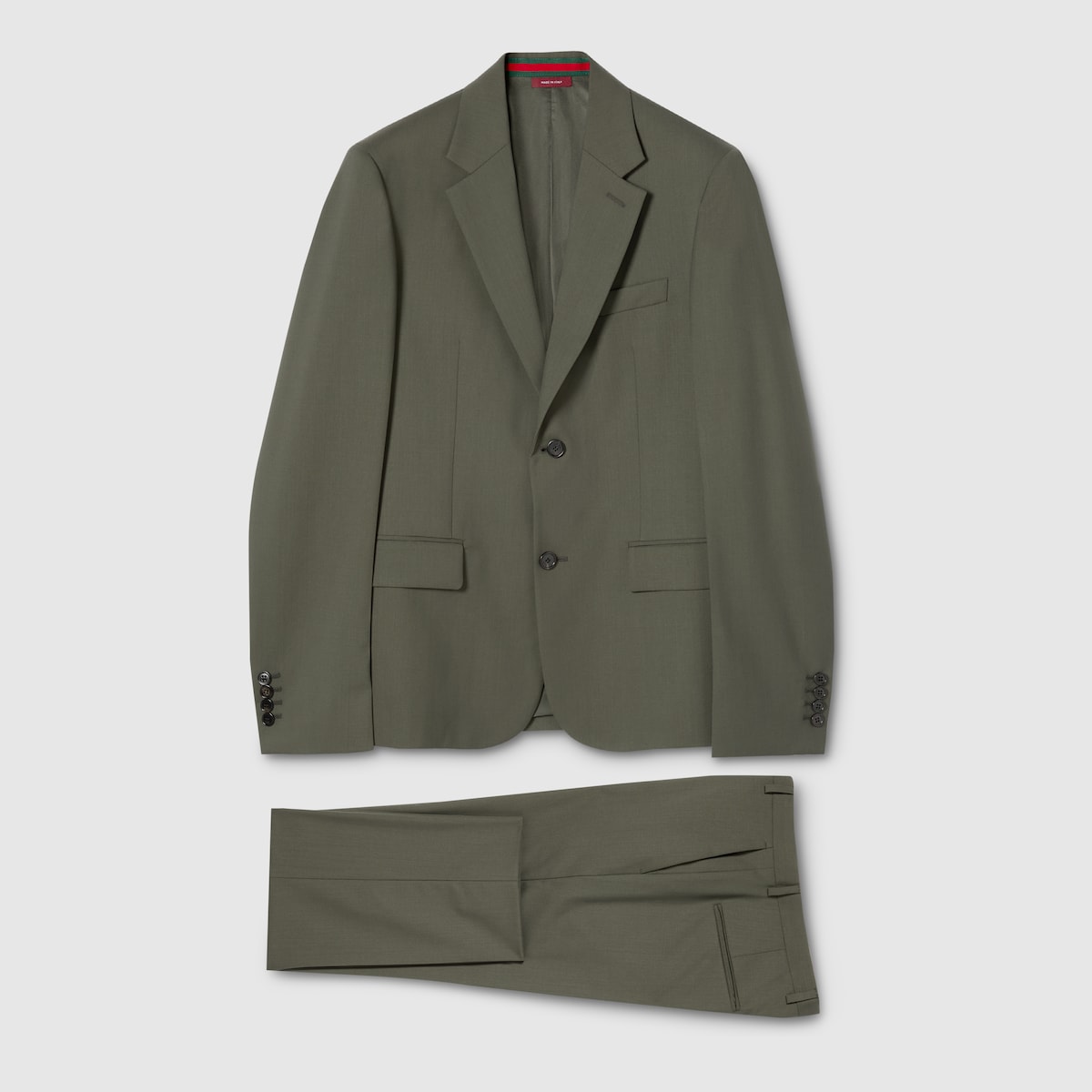 Light wool suit in green | GUCCI® MX