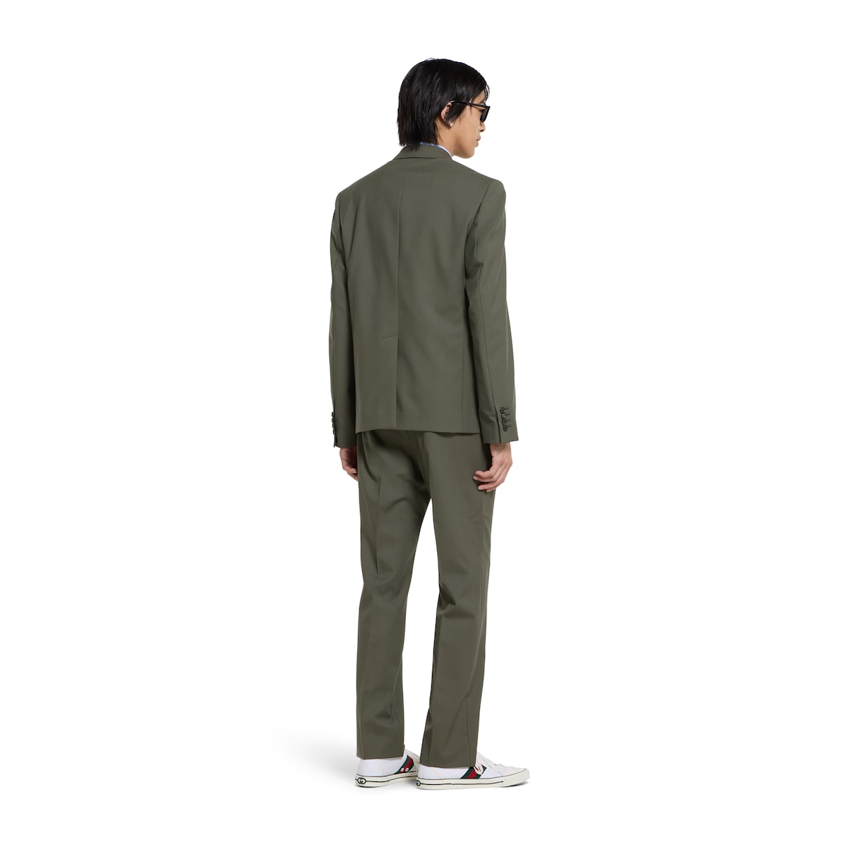 Light wool suit in green | GUCCI® MX
