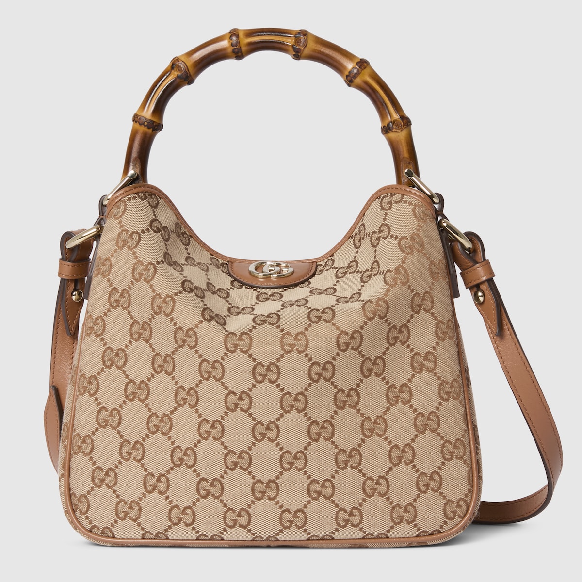 Gucci Diana small shoulder bag in beige and brown GG canvas | GUCCI® US