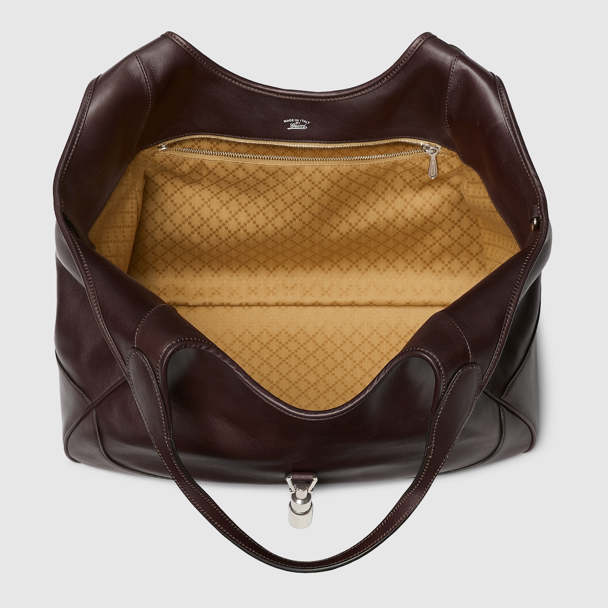 Gucci Mercato medium tote bag in dark brown leather | GUCCI® UK
