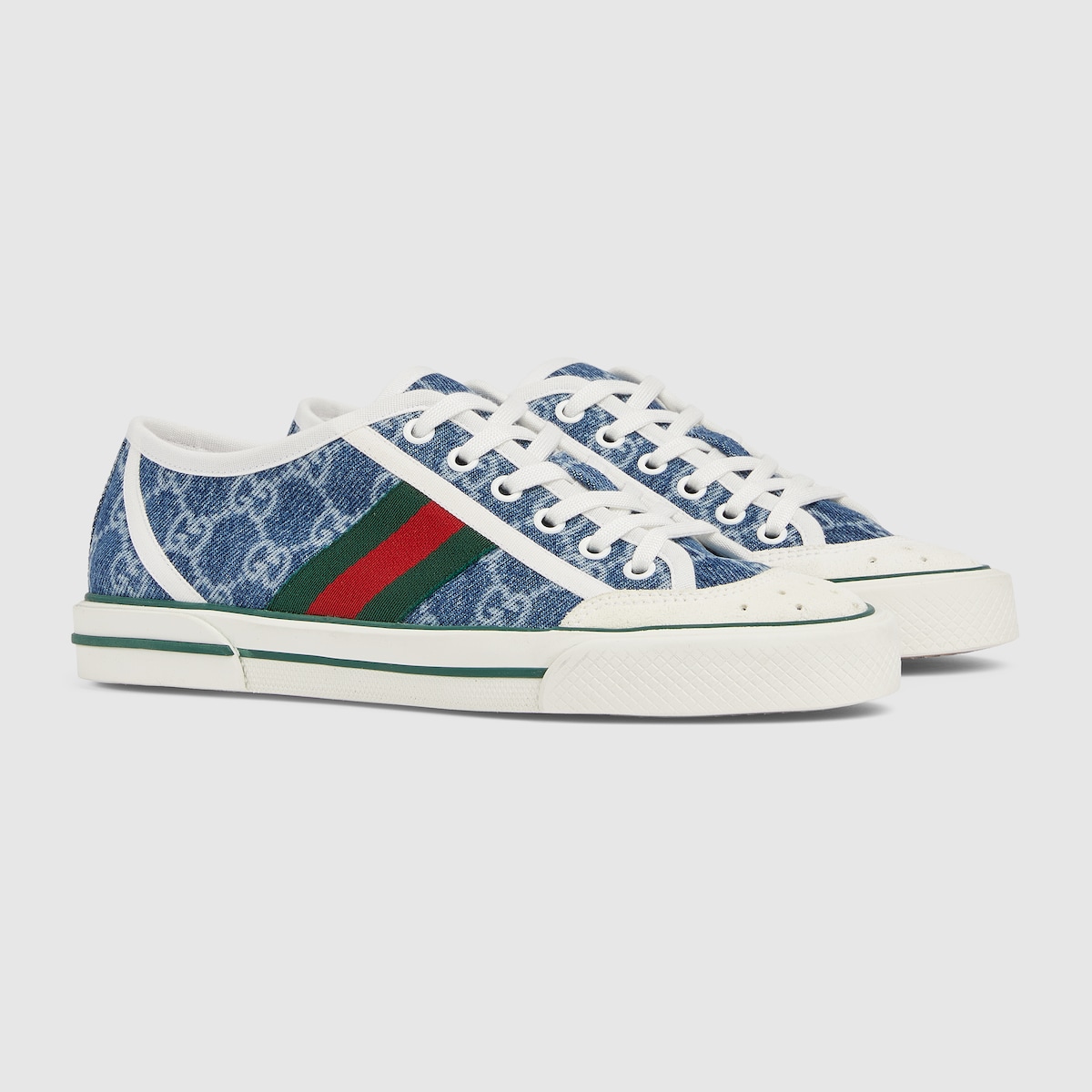 Women's Gucci Tennis 1977 sneaker in blue GG denim | GUCCI® US