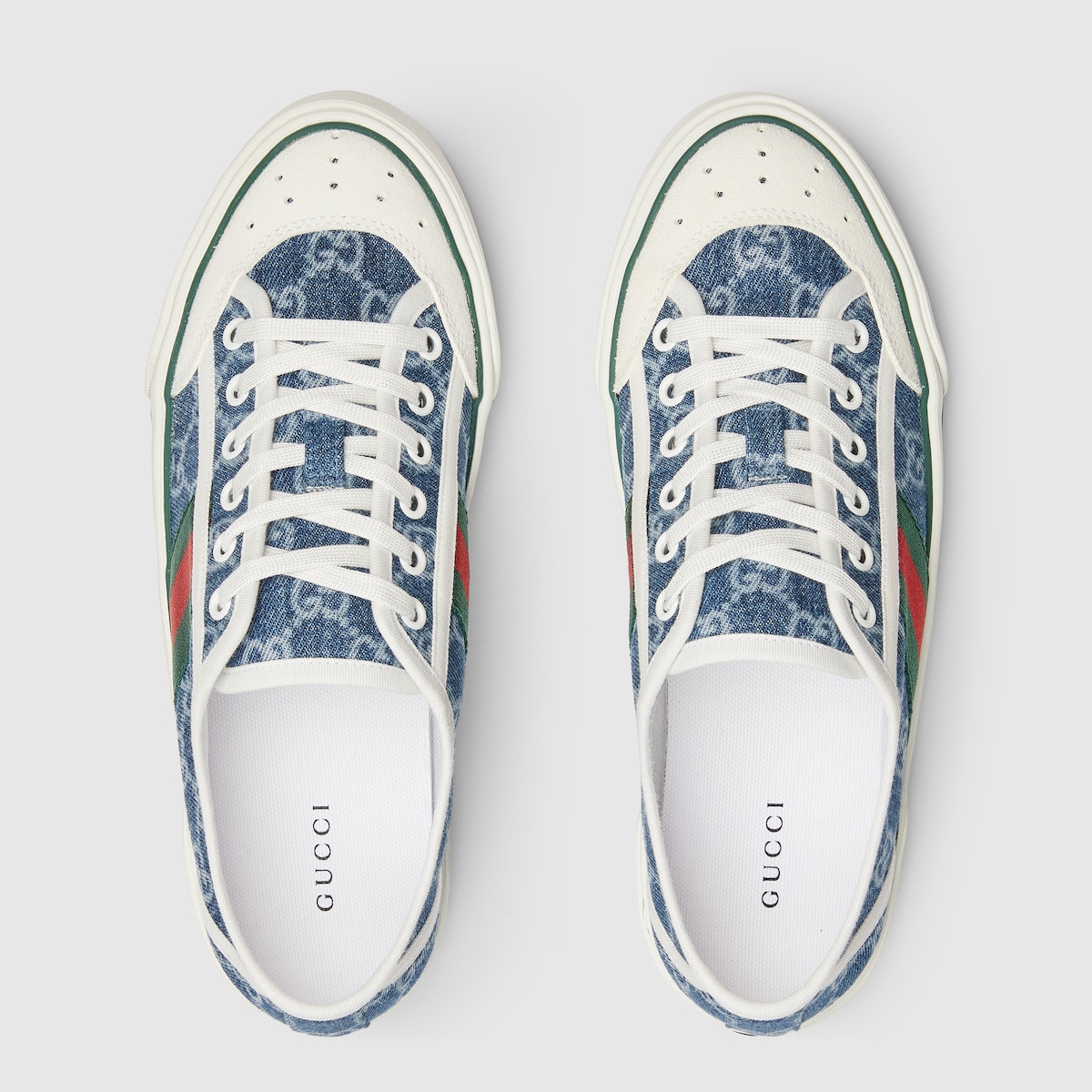 Women's Gucci Tennis 1977 trainers in blue GG denim | GUCCI® UK