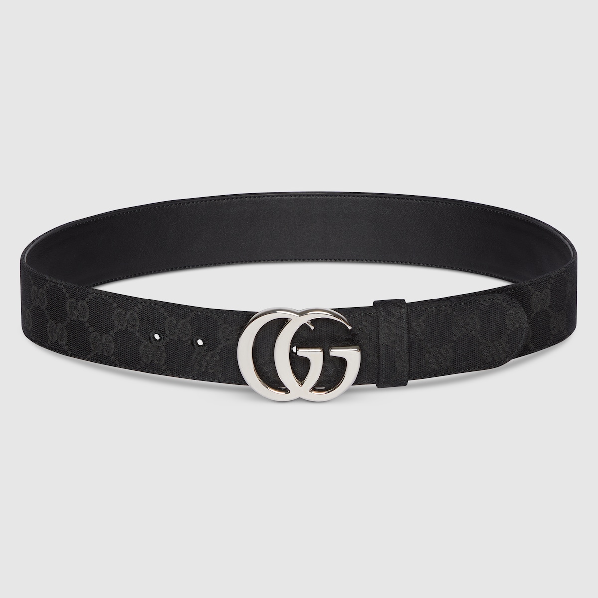 Flat Marmont belt in black GG canvas | GUCCI® SE
