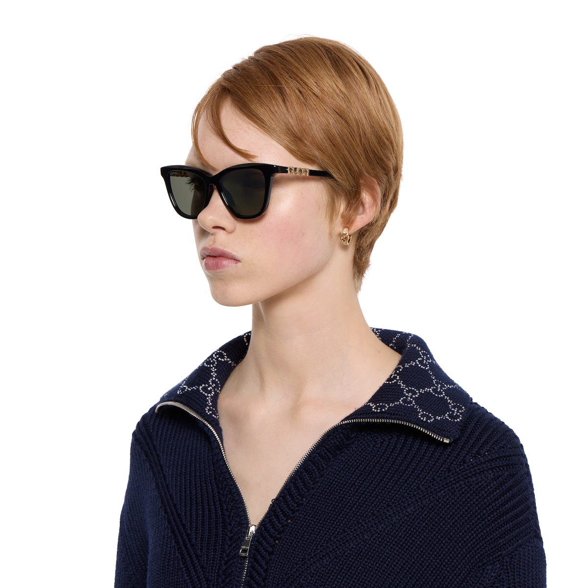 Cat eye sunglasses in black | GUCCI® CA