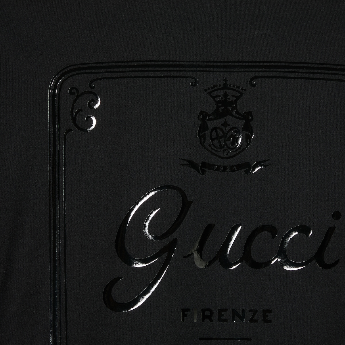 Soft cotton jersey T-shirt with print in black | GUCCI® BG