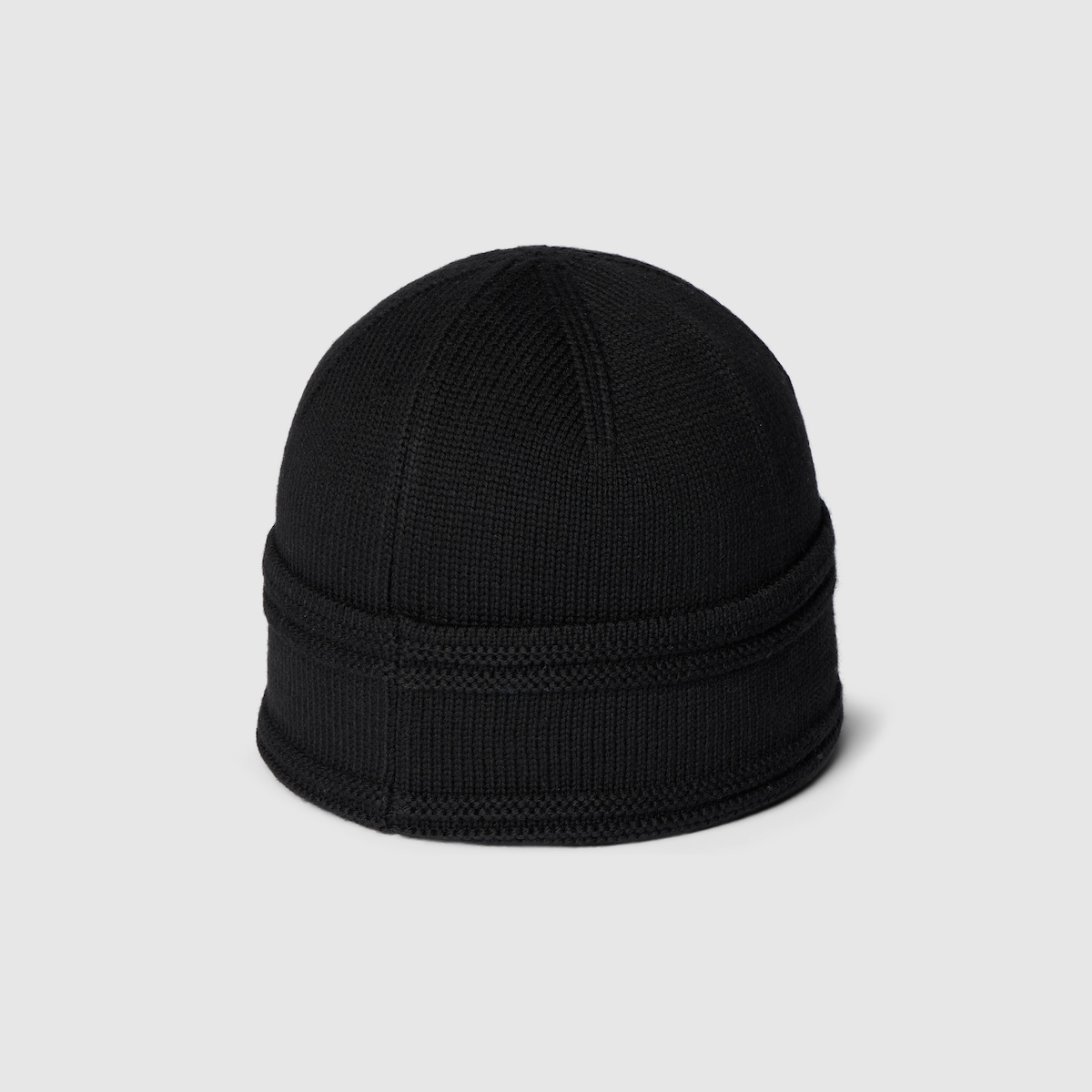 Knit wool hat with Gucci logo in black | GUCCI® US