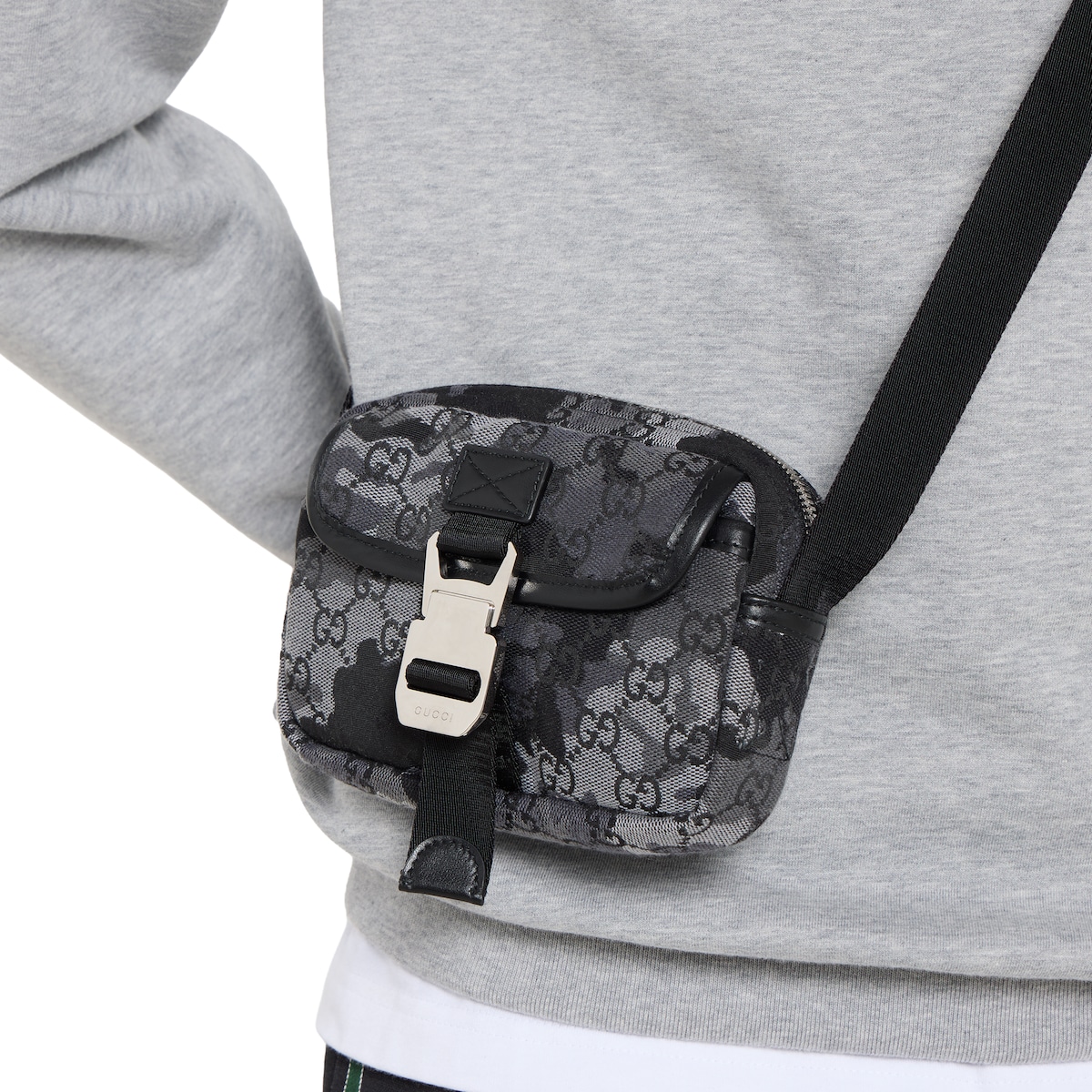 GG canvas mini bag in black camouflage GG canvas | GUCCI® CA