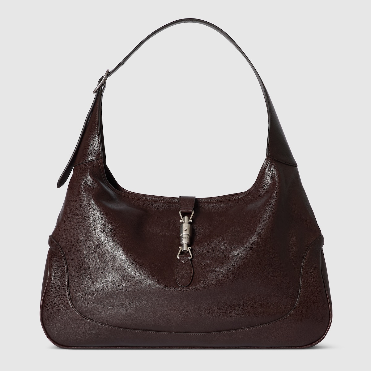 Gucci Jackie 1961 large crossbody bag in dark brown leather | GUCCI® GR