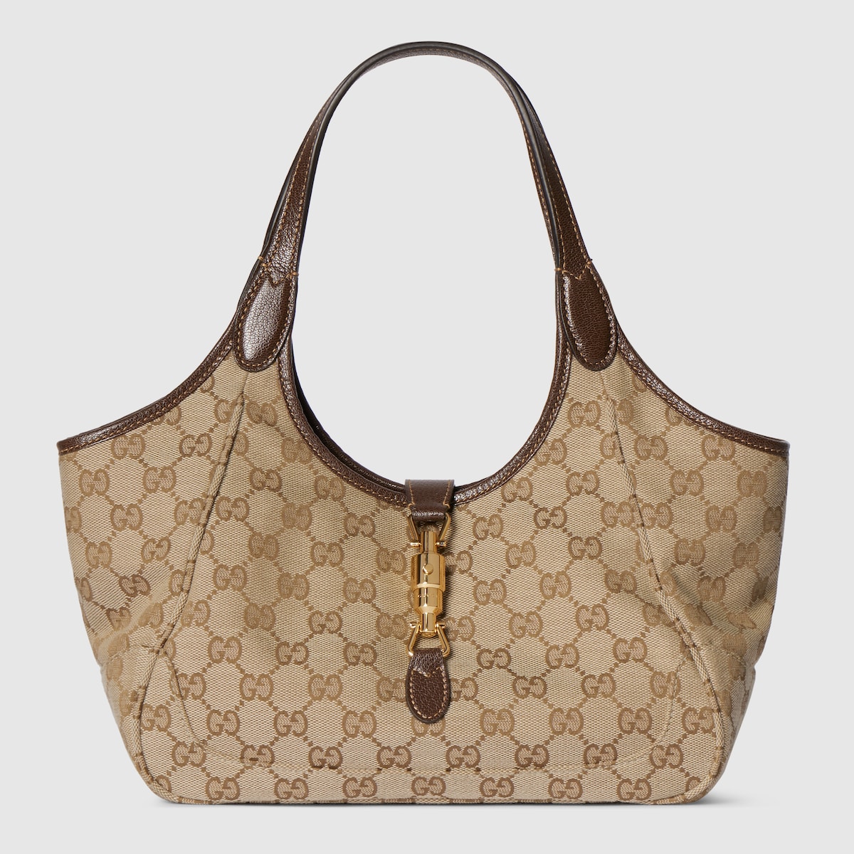 Gucci Mercato small tote bag in sand and brown GG canvas | GUCCI® SG