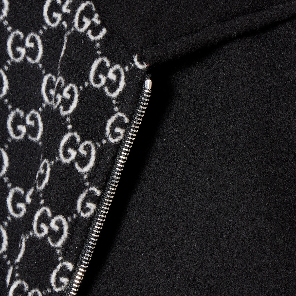 Silk wool bomber jacket in black | GUCCI® SG