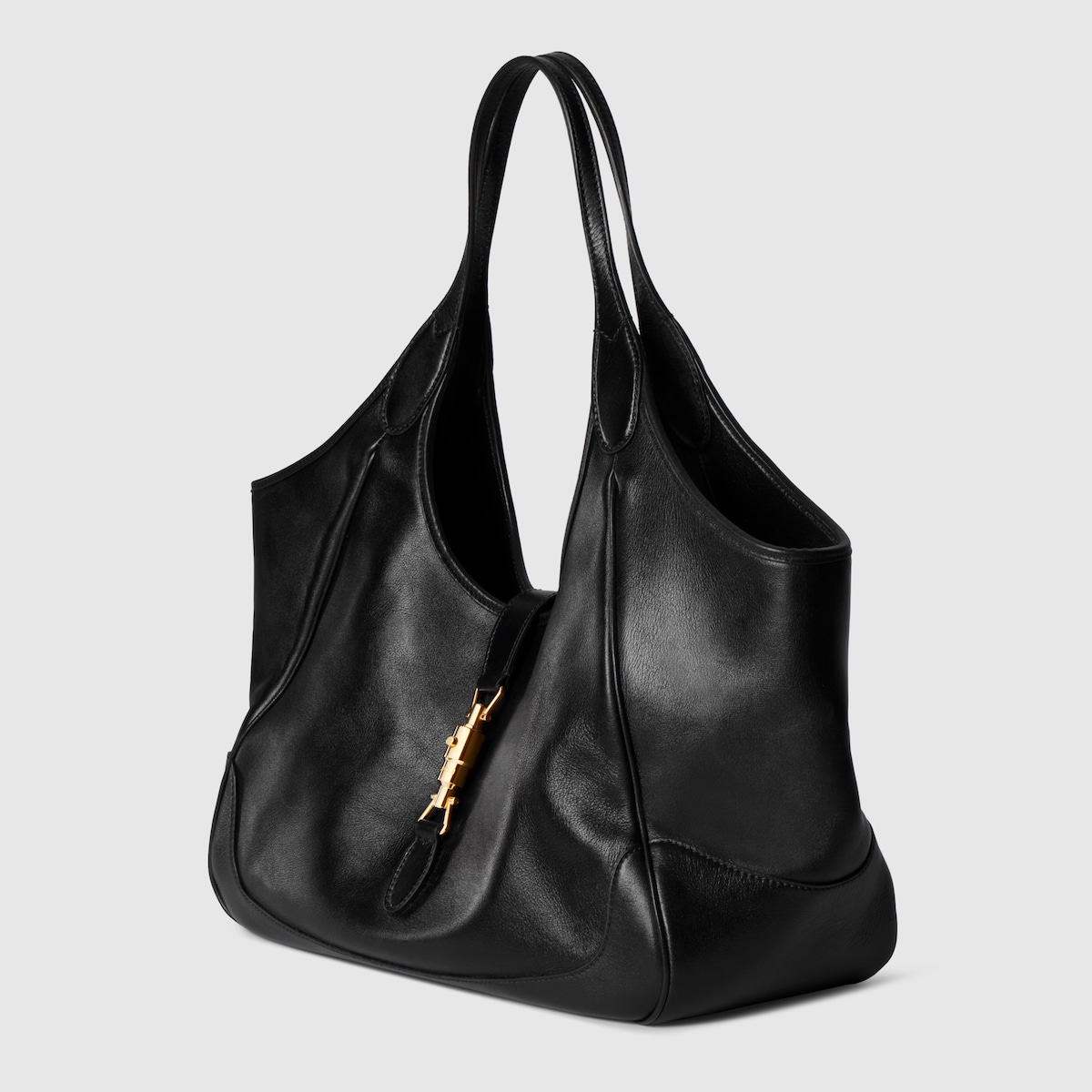 Gucci Mercato medium tote bag in black leather | GUCCI® RO