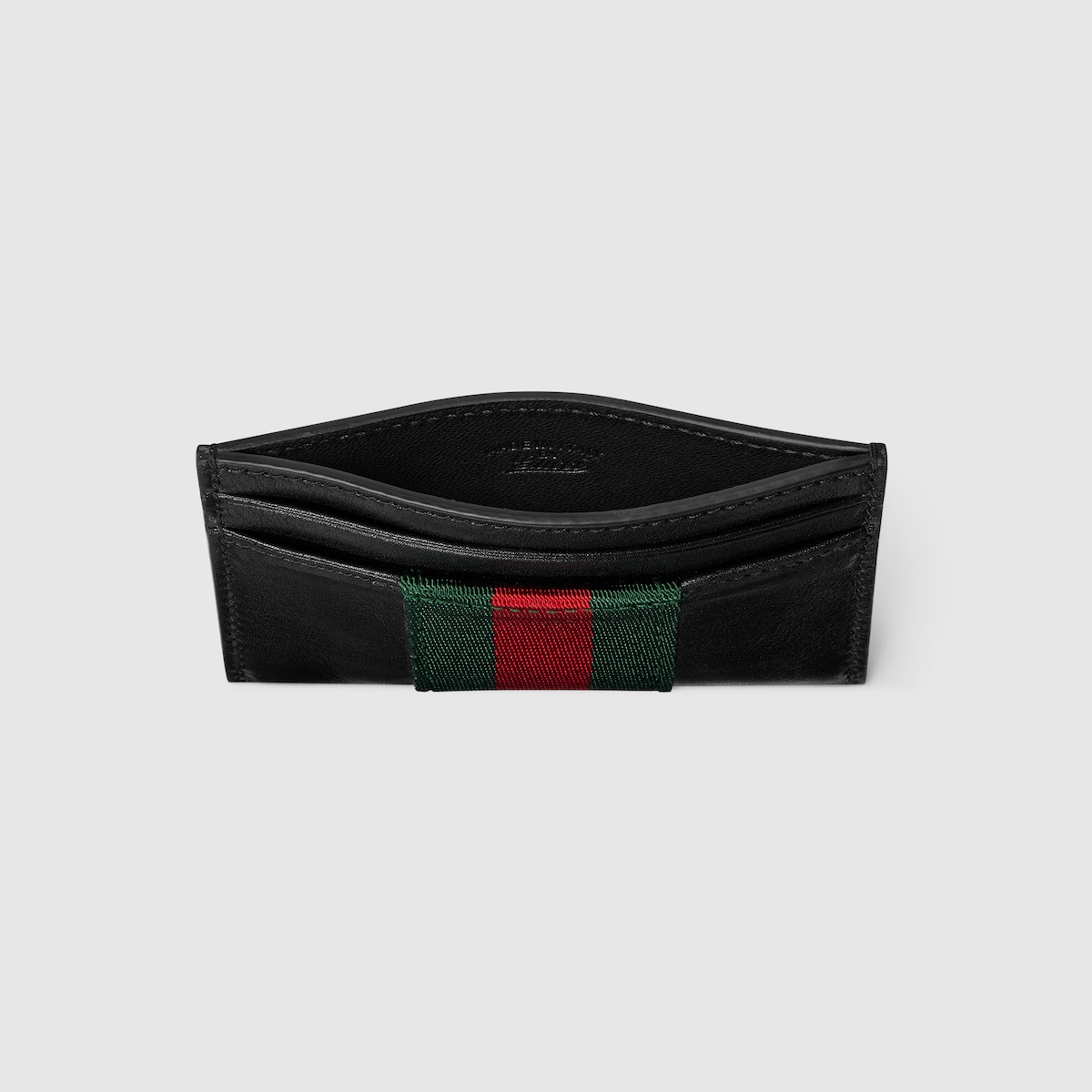 Web Trademark card case in black leather | GUCCI® SE