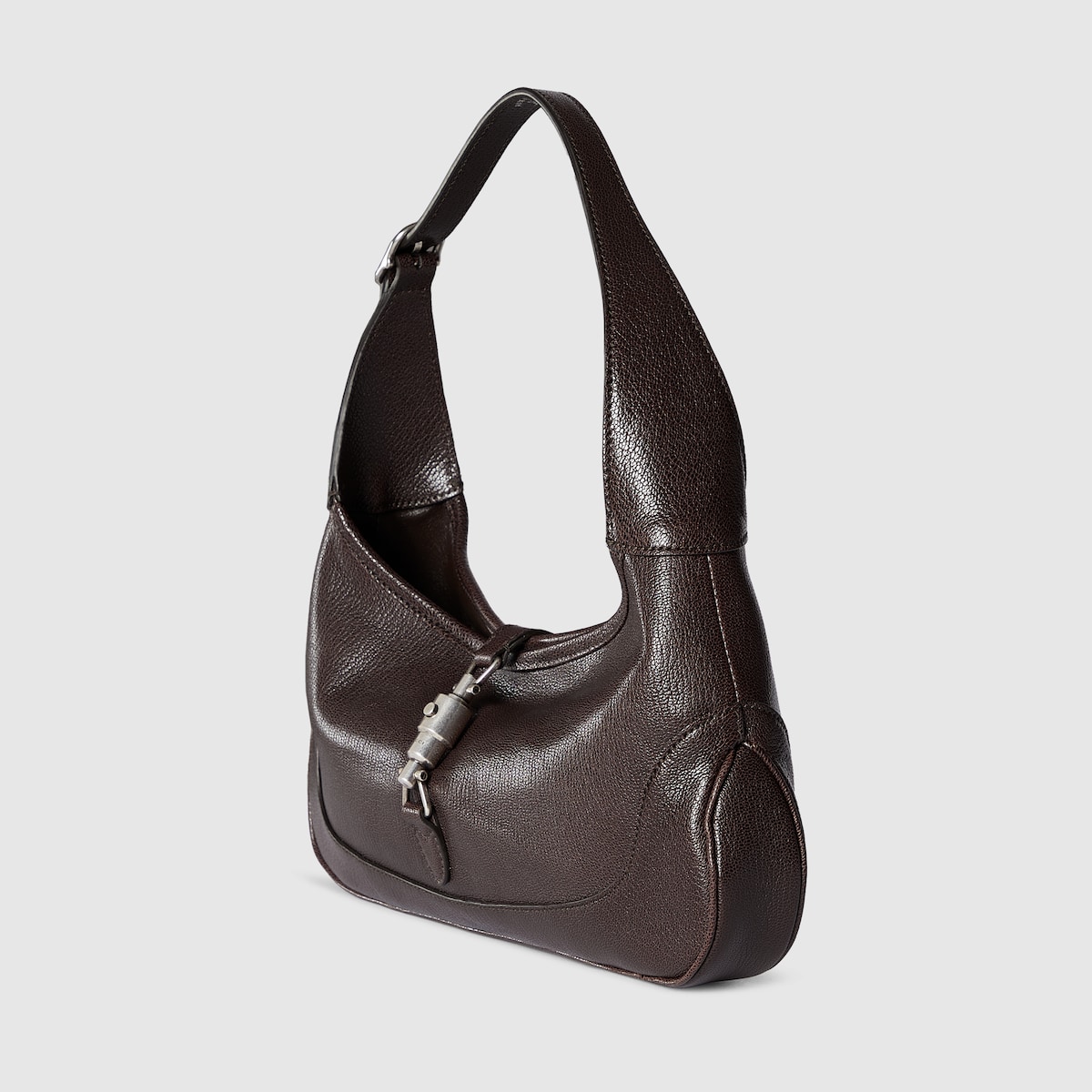 Jackie Slim small shoulder bag in dark brown leather | GUCCI® NO