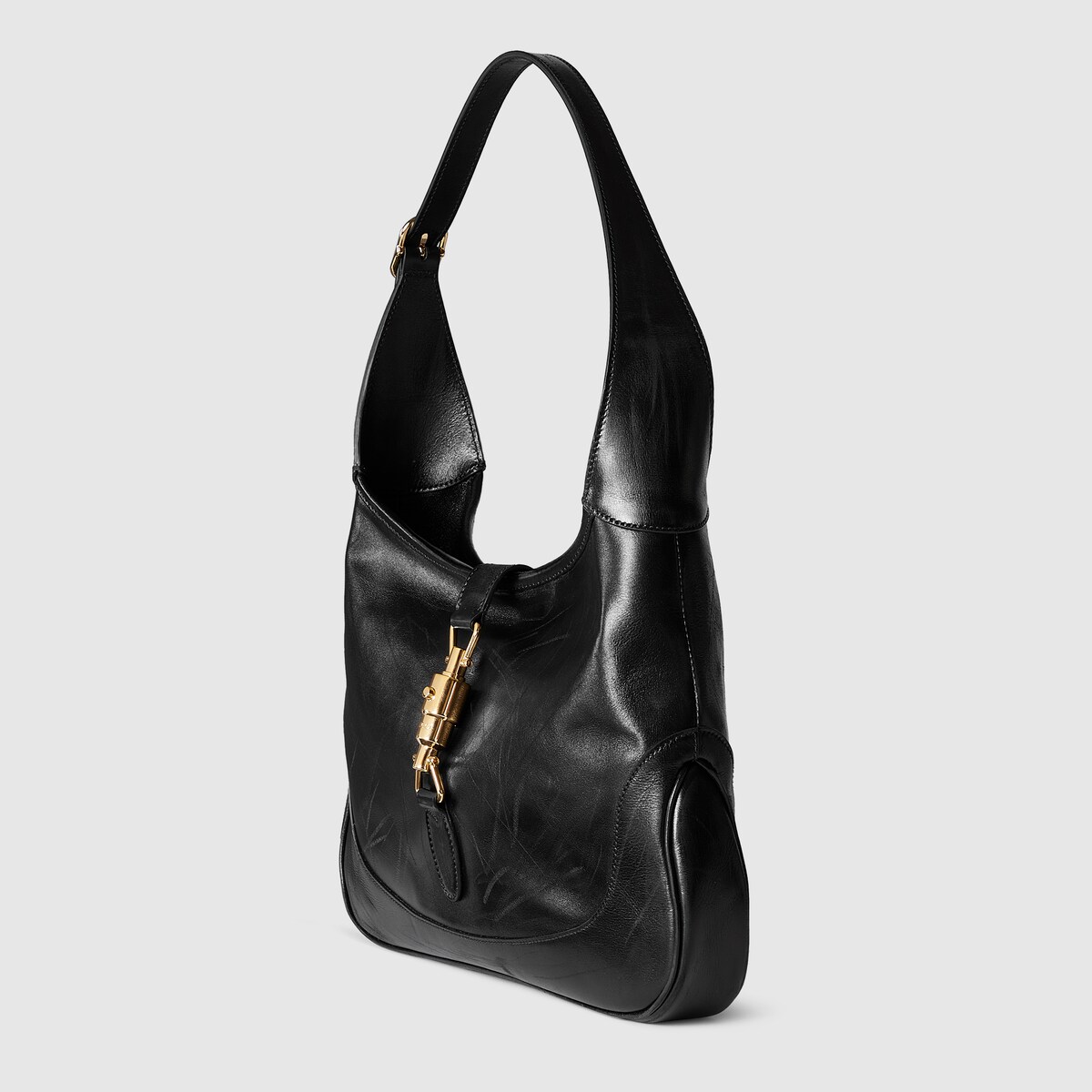 Gucci Jackie 1961 medium shoulder bag in black leather | GUCCI® RO