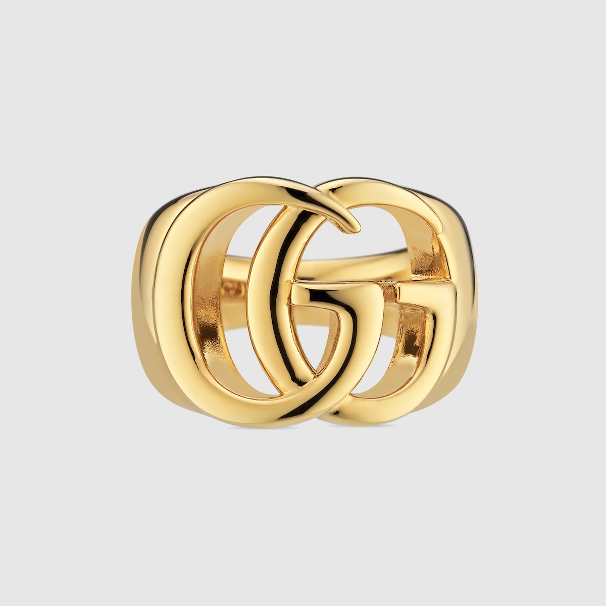 GG Marmont cut-out band ring in gold-toned brass | GUCCI® CA