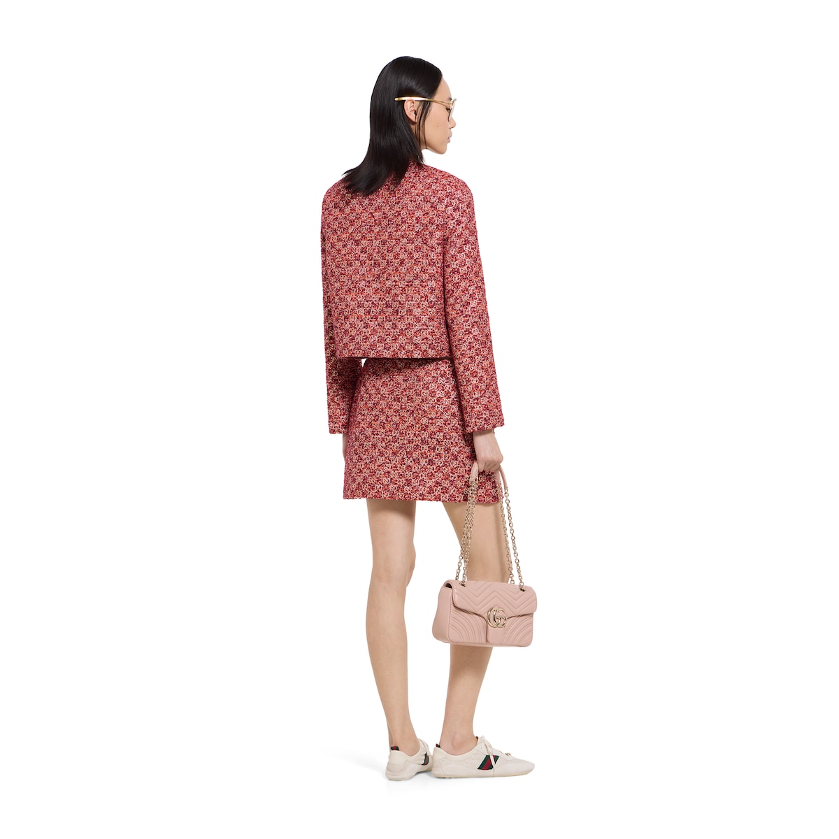 GG tweed jacket in orange and red | GUCCI® US
