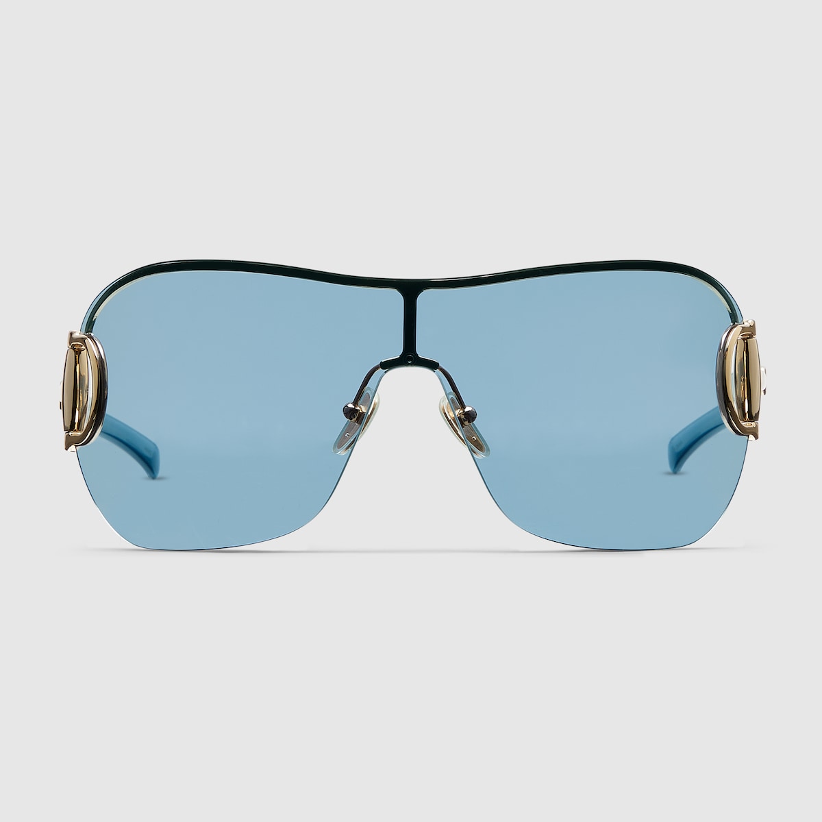 Frameless mask sunglasses in gold-toned | GUCCI® NZ