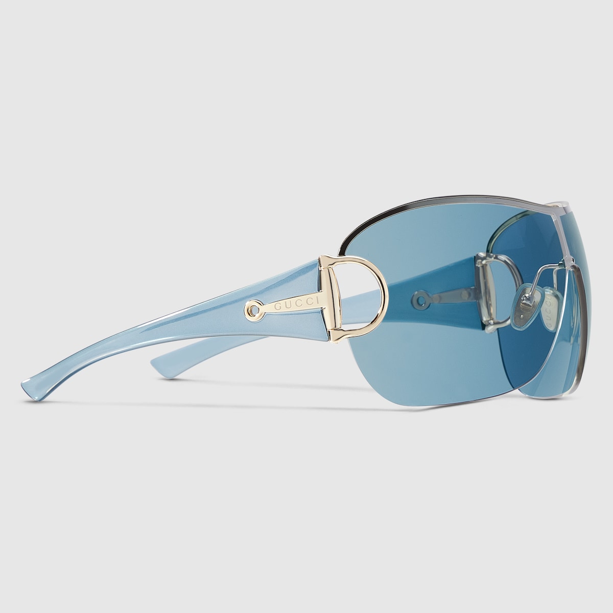 Frameless mask sunglasses in gold-toned | GUCCI® UK