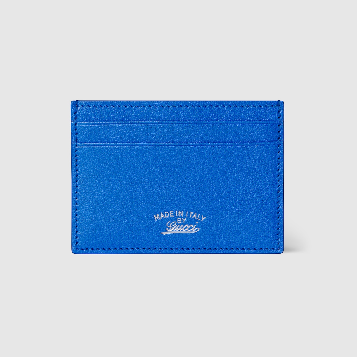 Lira card case in bright blue leather | GUCCI® SG