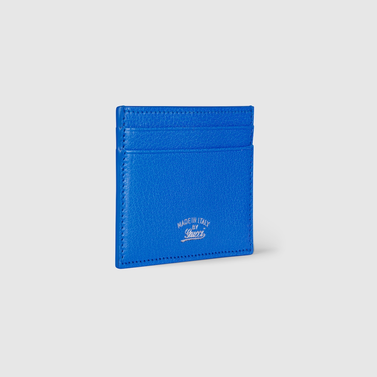 Lira card case in bright blue leather | GUCCI® US