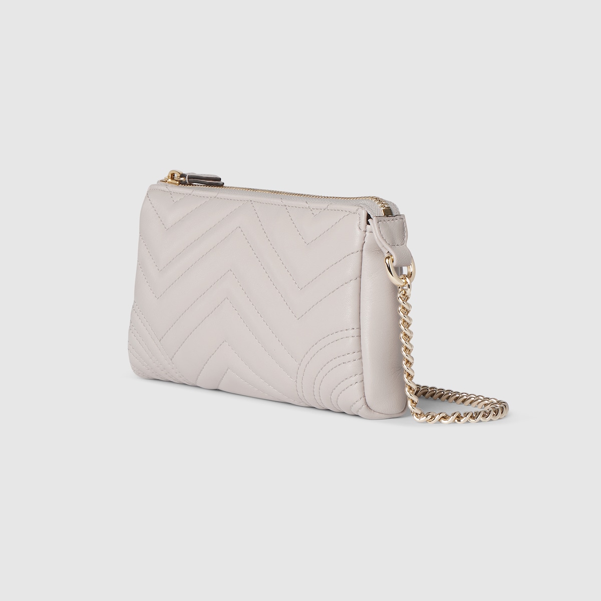 GG Marmont small shoulder bag in light grey leather | GUCCI® AE