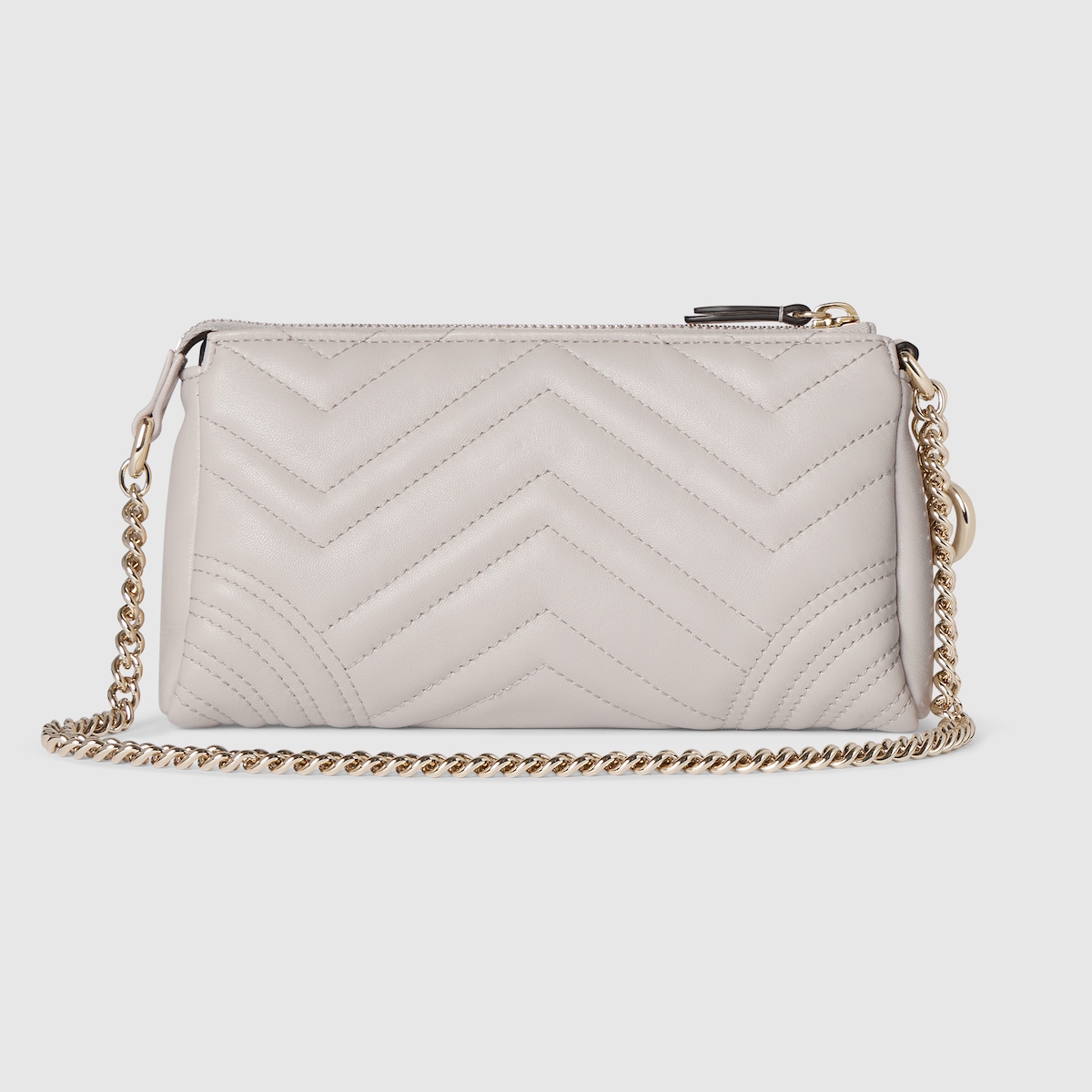 GG Marmont small shoulder bag in light grey leather | GUCCI® AE