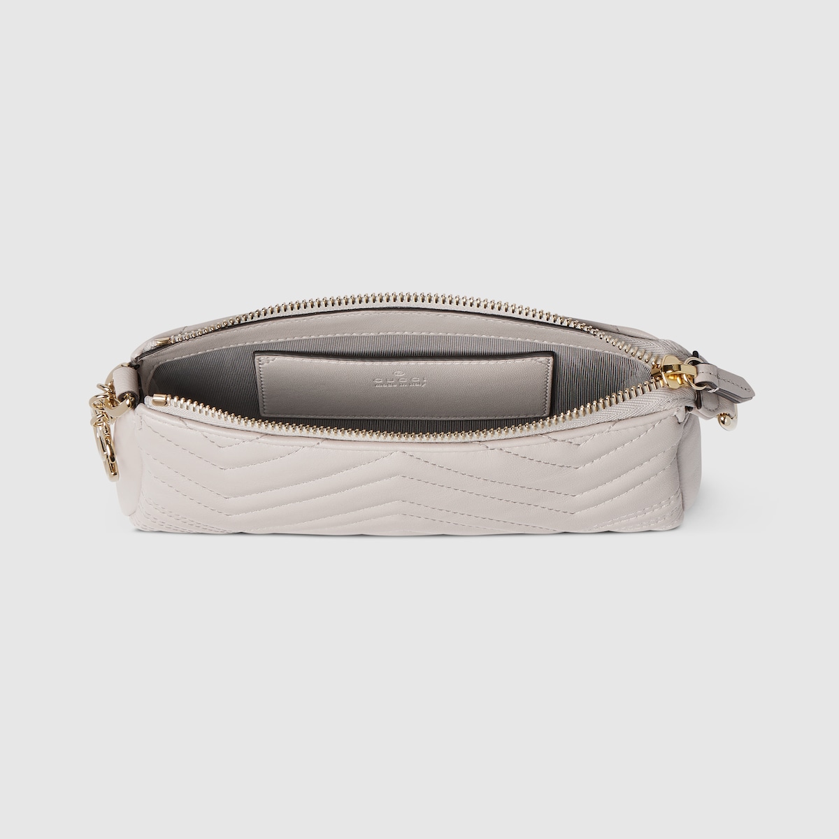 GG Marmont small shoulder bag in light grey leather | GUCCI® AE