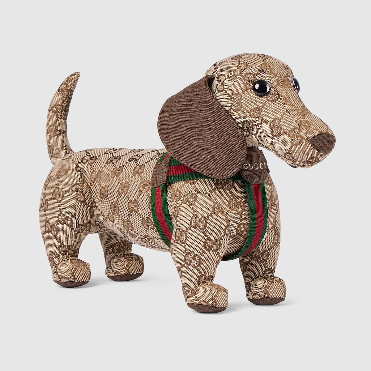 GG stuffed dog in beige and dark brown | GUCCI® CA