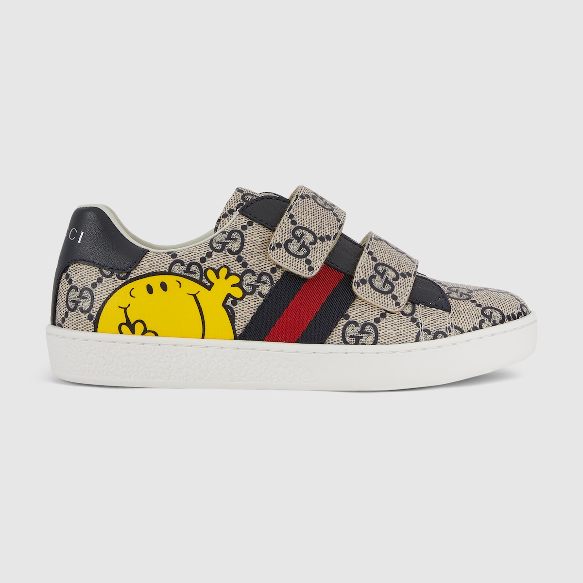 Children's Gucci Ace trainers in beige and blue GG Supreme | GUCCI® UK