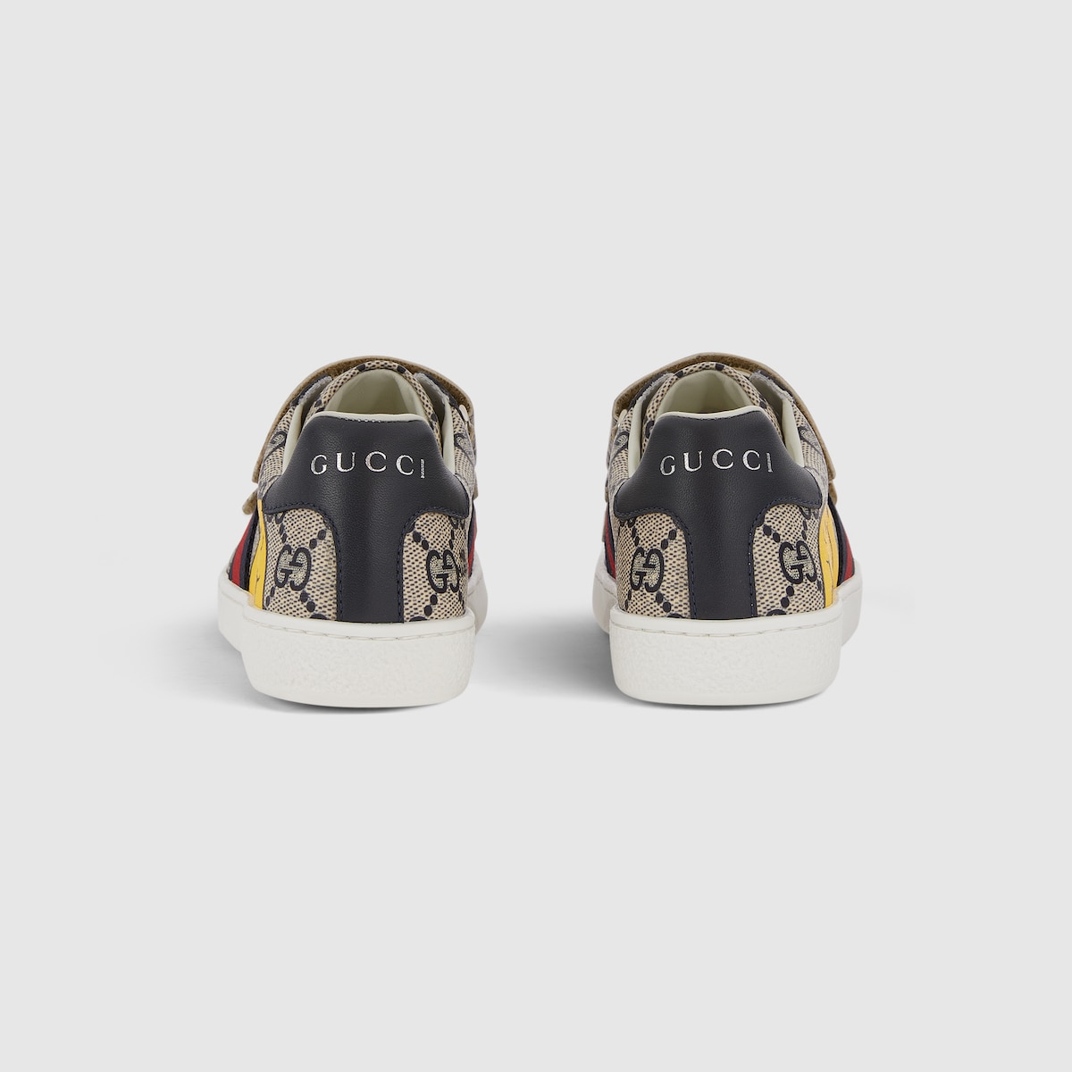 Children's Gucci Ace trainers in beige and blue GG Supreme | GUCCI® UK
