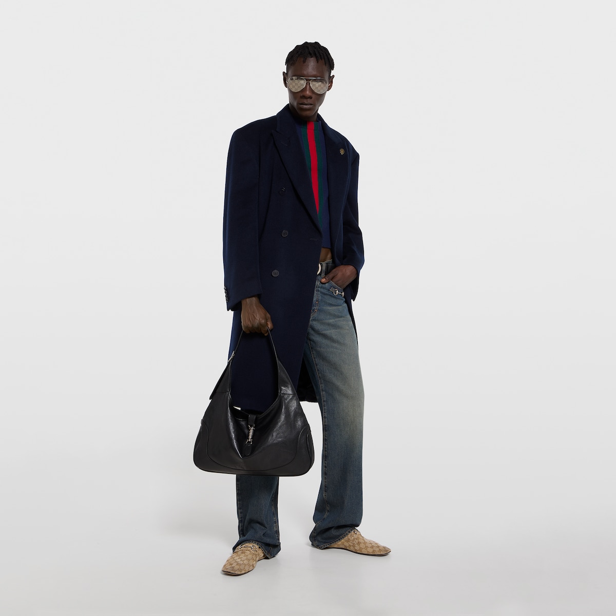 Gucci Jackie 1961 large crossbody bag in black leather | GUCCI® NZ