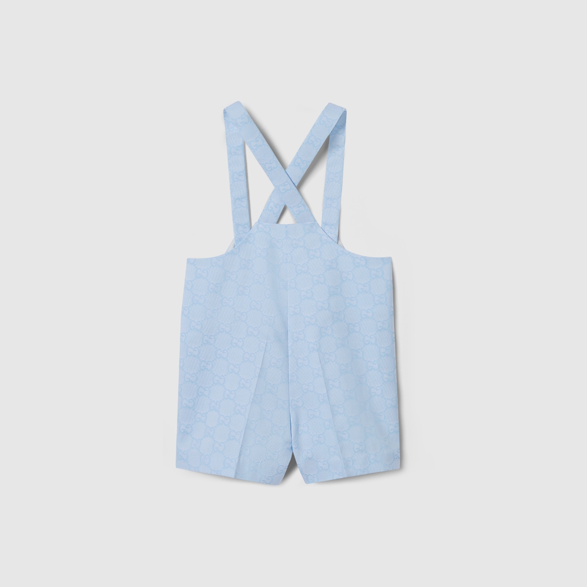 Baby GG cotton jacquard overall in light blue | GUCCI® US