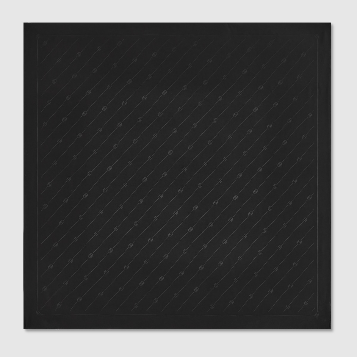 Interlocking G chain silk carré in black | GUCCI® ZA