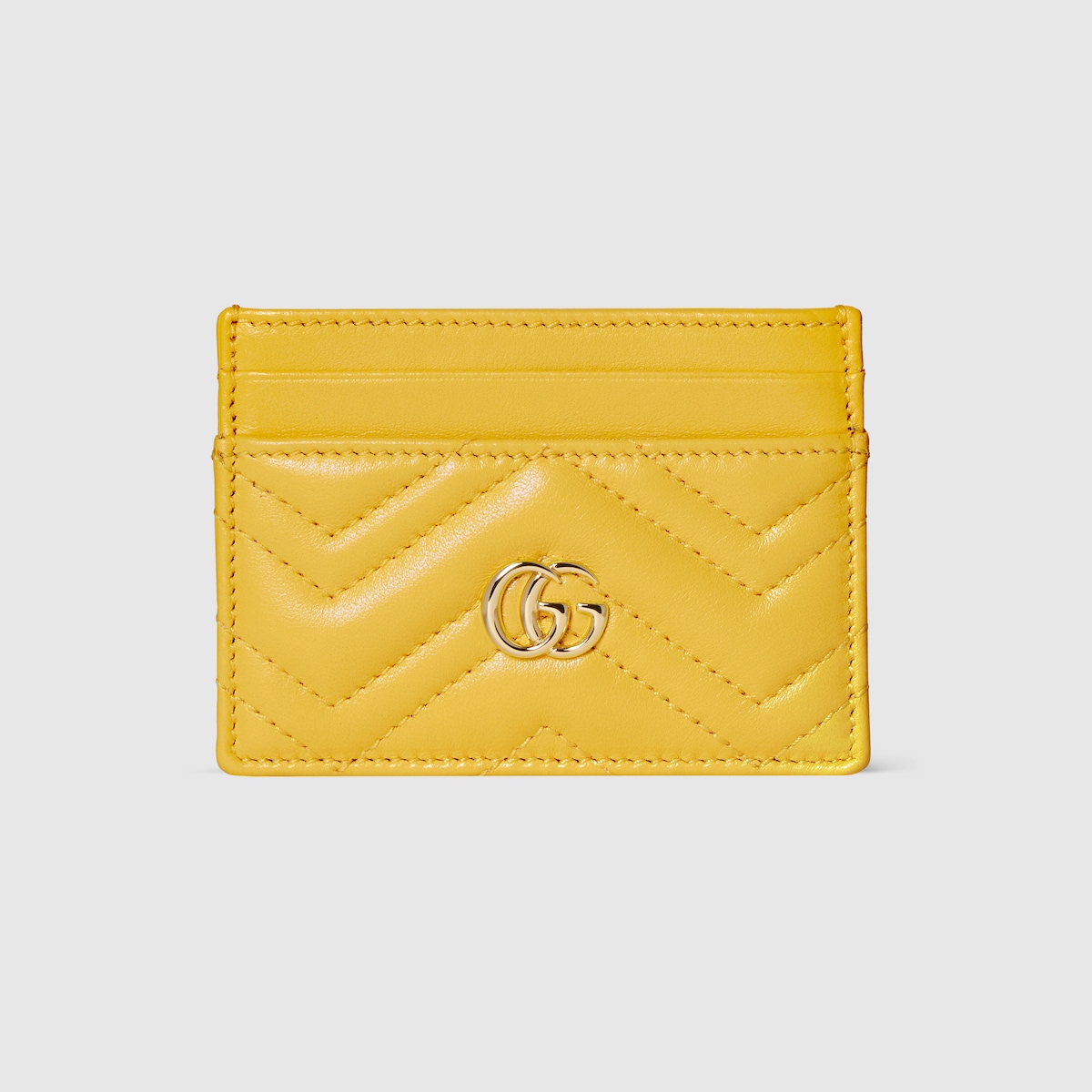 GG Marmont card case in yellow leather | GUCCI® QA