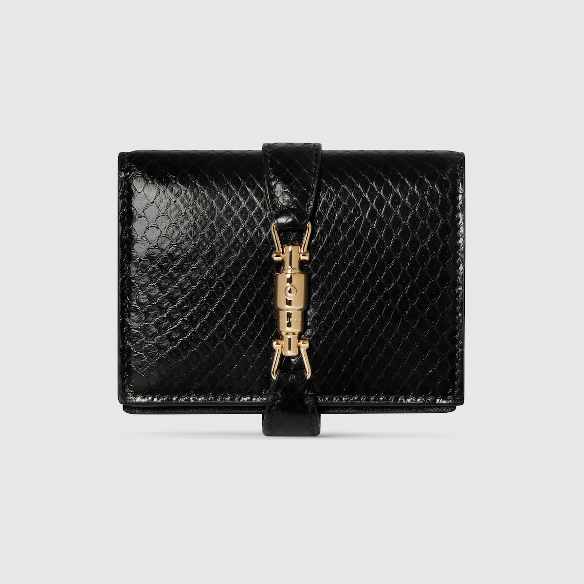 Gucci Jackie anaconda medium wallet in black | GUCCI® US