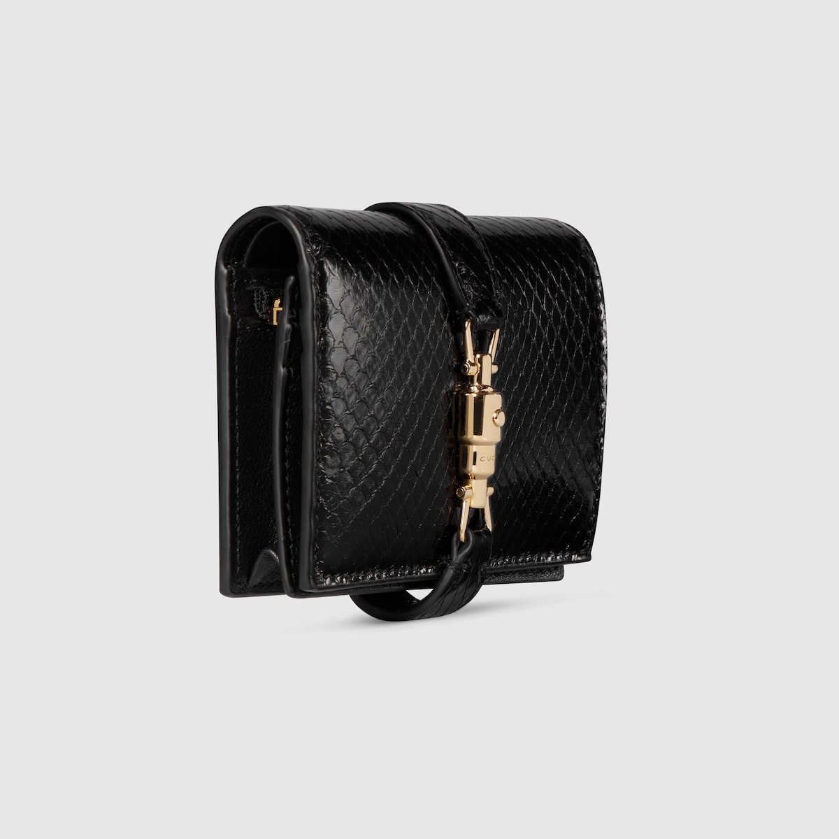 Gucci Jackie anaconda medium wallet in black | GUCCI® US
