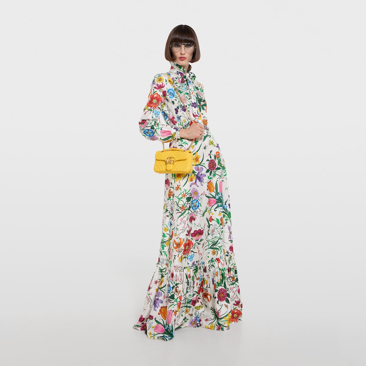 GG Marmont small shoulder bag in yellow leather | GUCCI® US