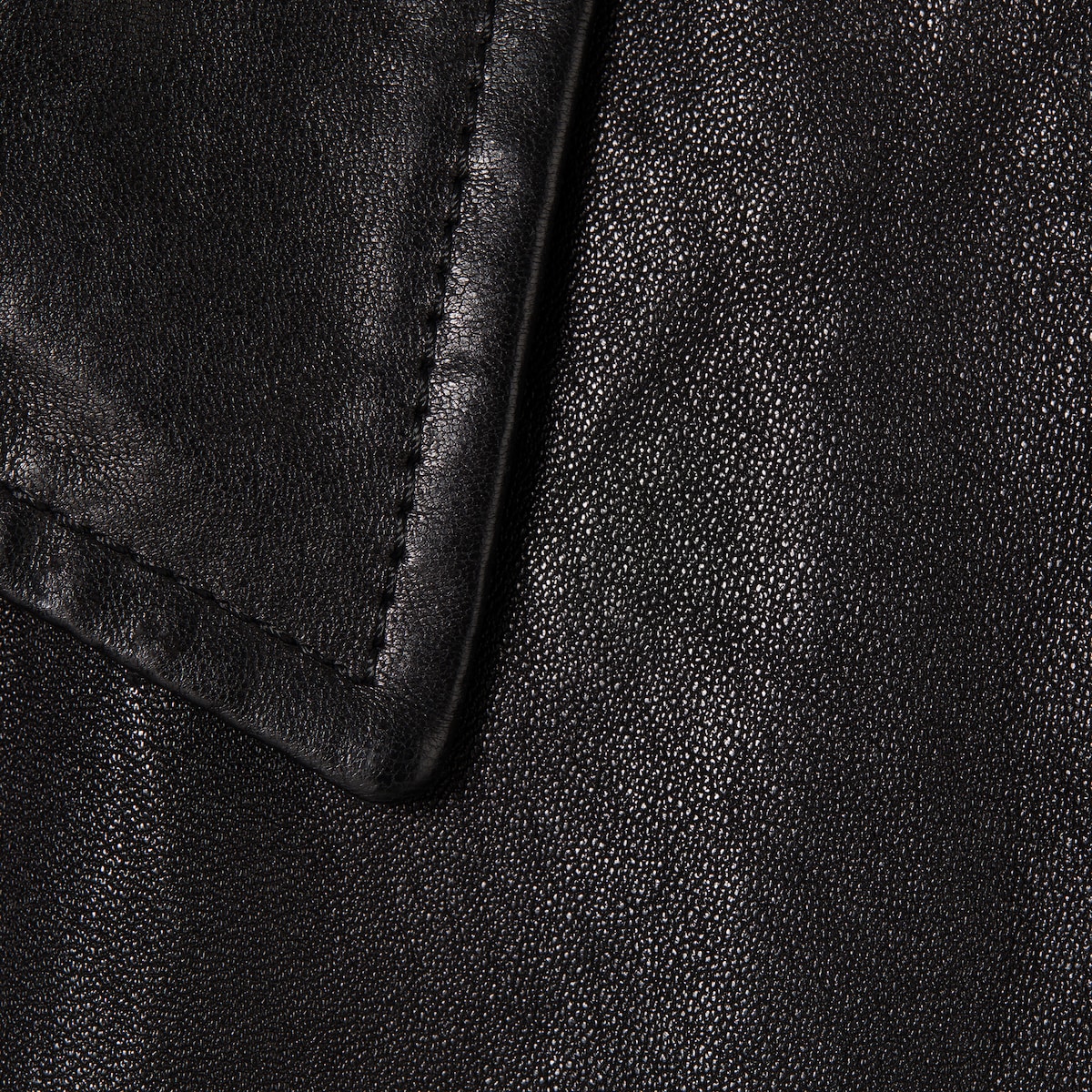 Washed stretch nappa leather jacket in black | GUCCI® NZ