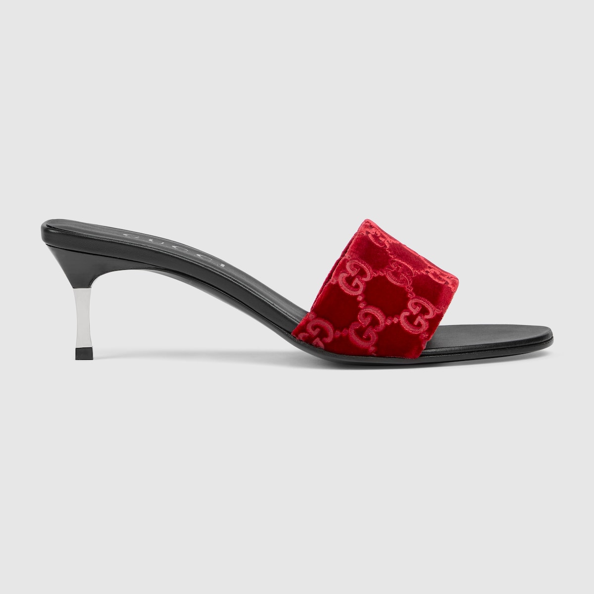 Women's Bombshell slide sandal in red GG velvet | GUCCI® ZA