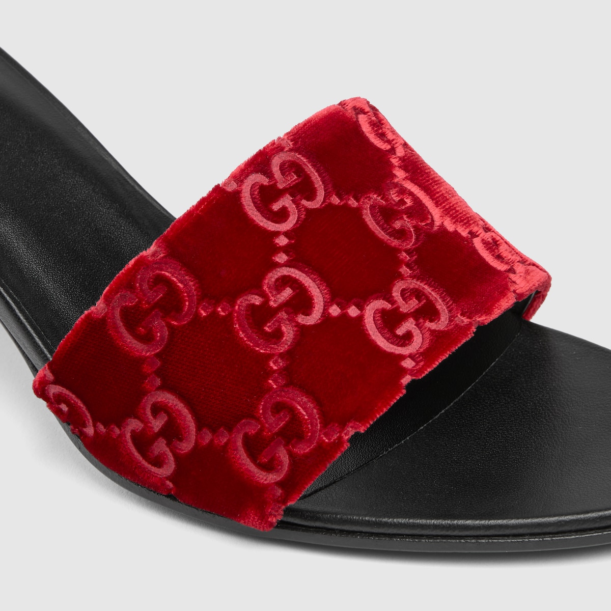 Women's Bombshell slide sandal in red GG velvet | GUCCI® HU