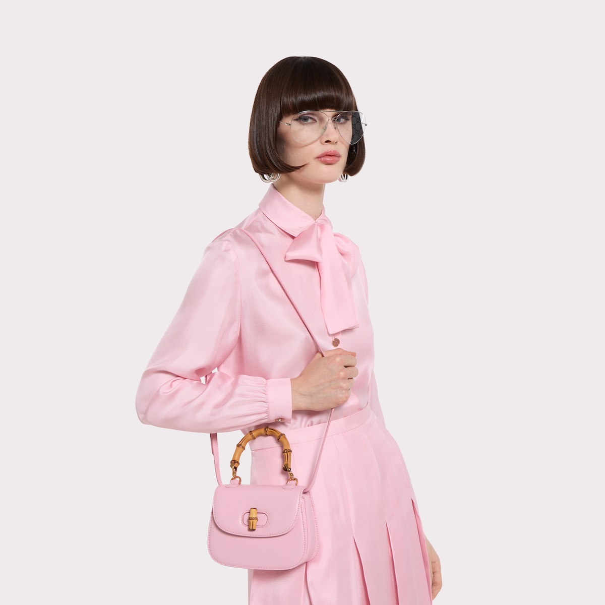 Gucci Bamboo 1947 mini bag in light pink leather | GUCCI® NO