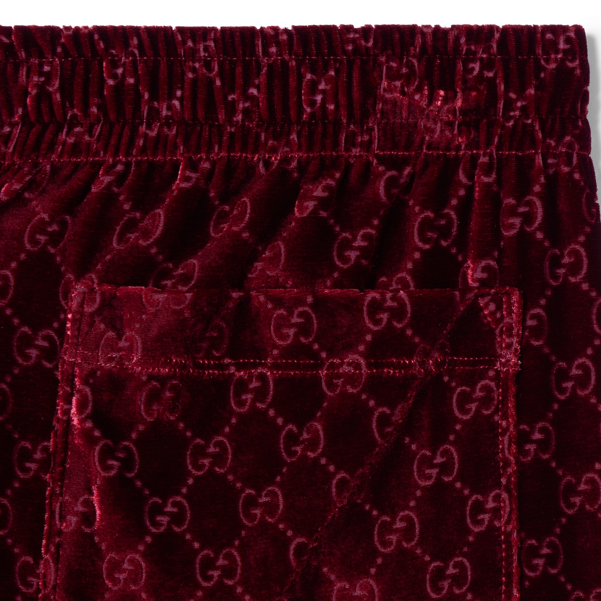 GG velvet devoré sportswear pants in bordeaux | GUCCI® US
