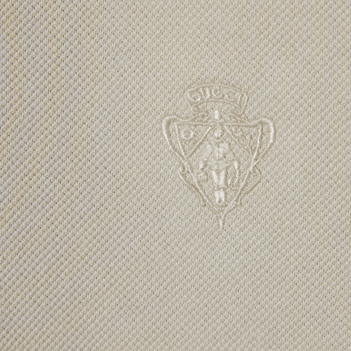 Cotton piquet polo shirt with embroidery in light grey | GUCCI® TH
