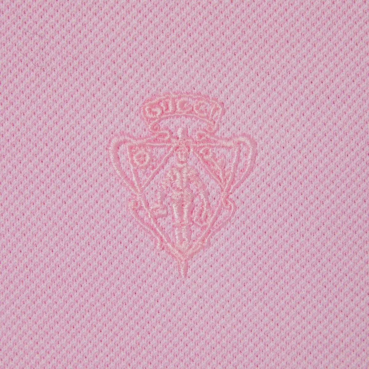 Cotton piquet polo shirt with embroidery in light pink | GUCCI® ZA